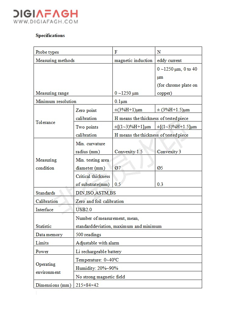 ضخامت سنج رنگ خشک مدل TM260 - سامانه دیجی آفاق